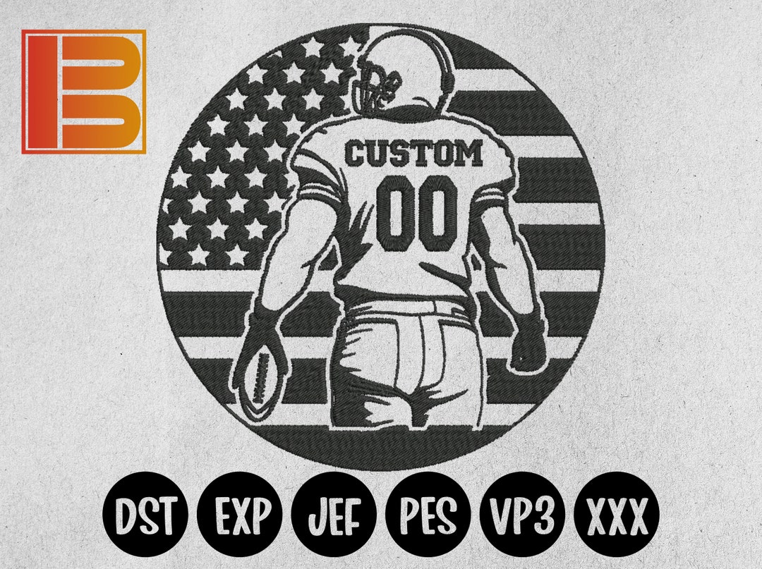 Custom Football Player Embroidery Design (PES, JEF, VP3) - Etsy