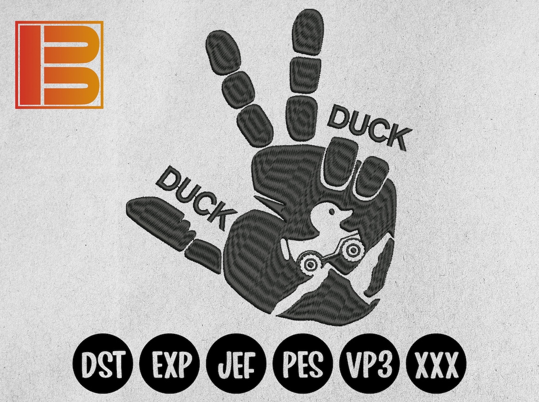 Peace Duck Hand Offroad Embroidery, 4x4 Peace Hand Embroidery, Duck ...