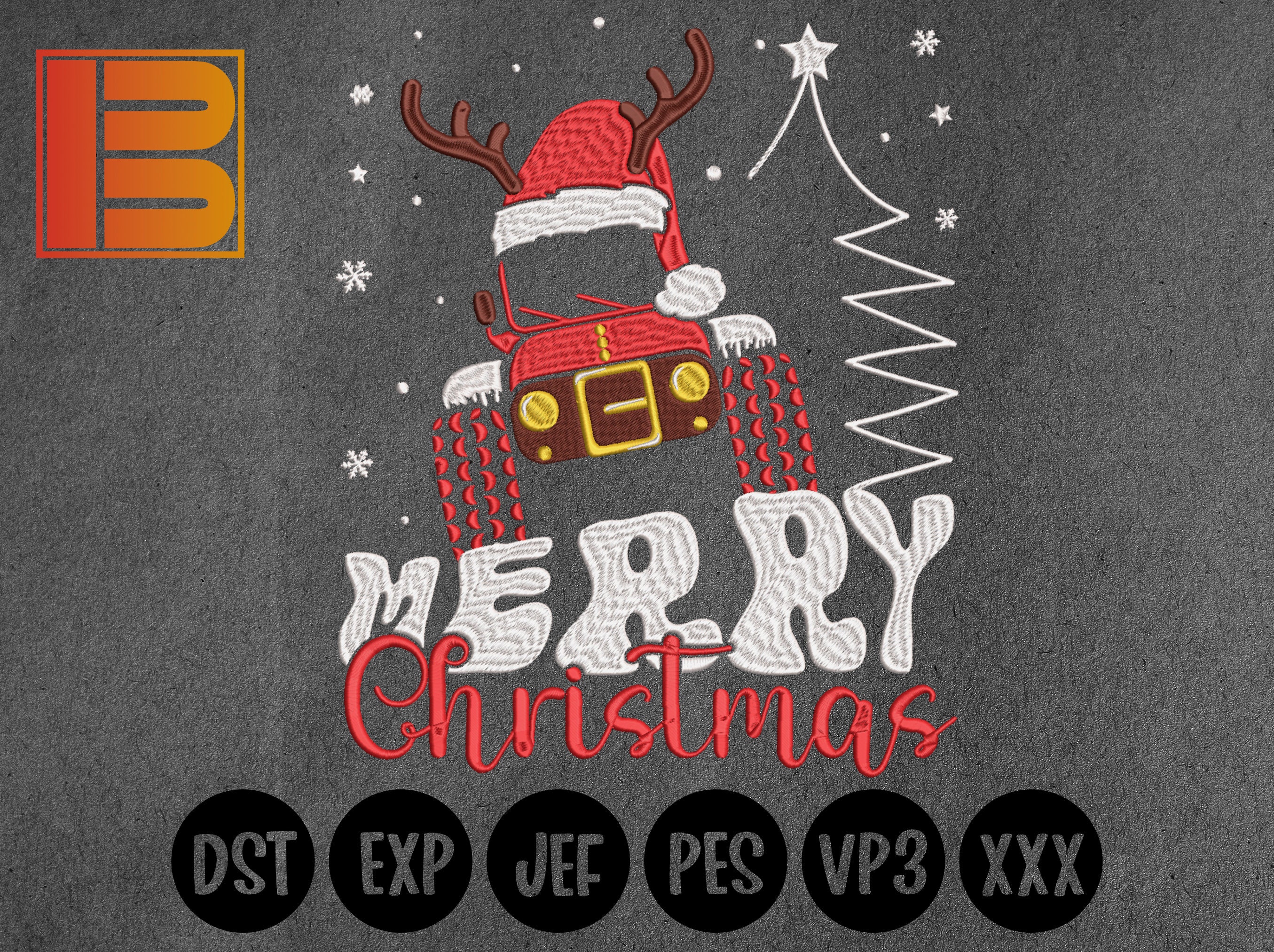 Christmas 4x4 Embroidery Design, Offroad Embroidery, Merry Christmas ...