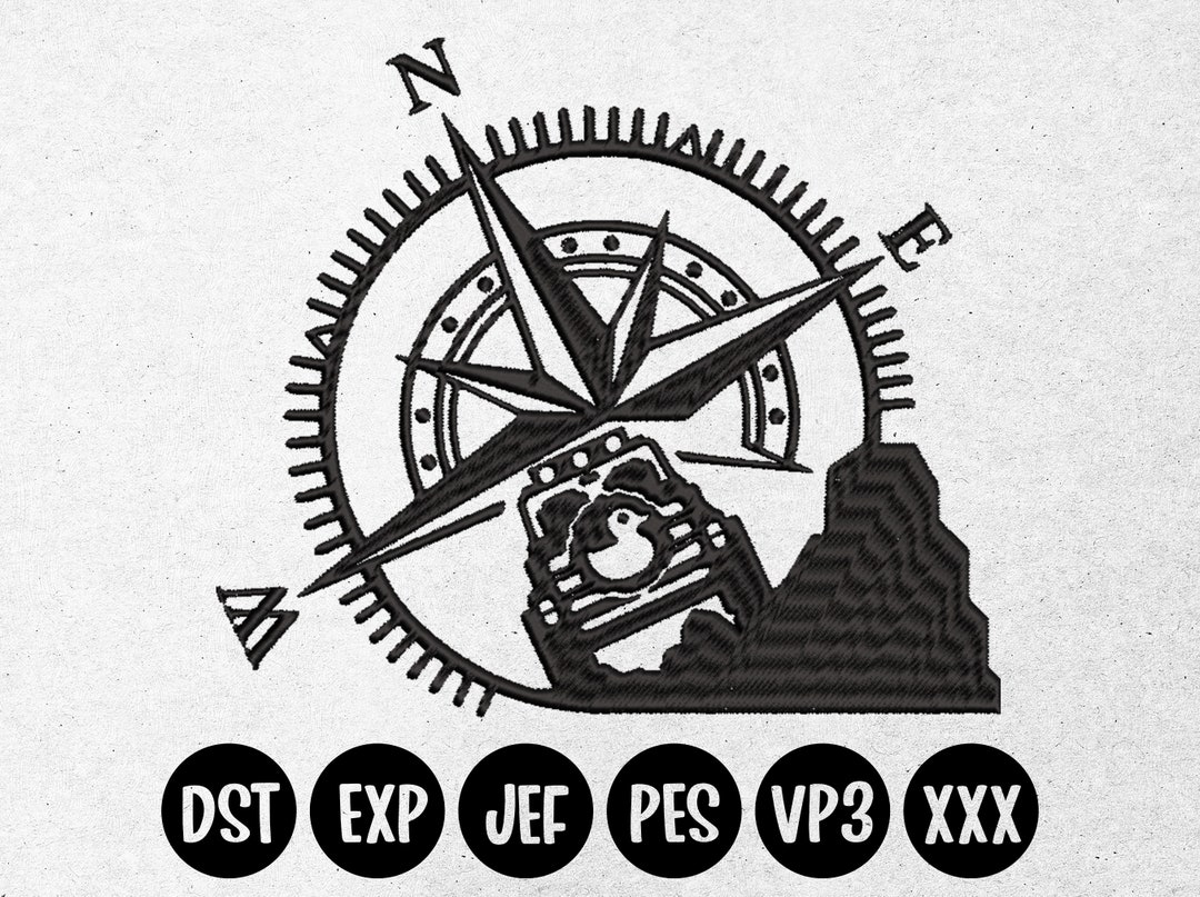 Compass Duck Duck Offroad Embroidery Design, 4x4 Embroidery, Patch ...