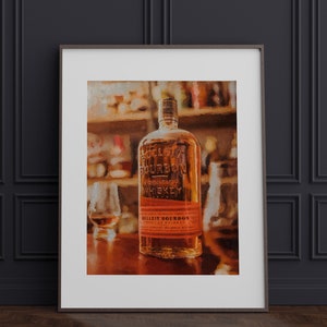 Digital Bulleit Bourbon Print, Wall Art Decor for Whiskey Lovers ...