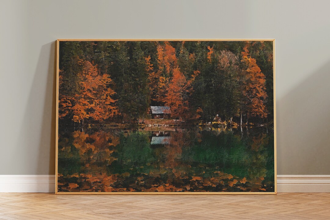 Fall Moody Landscape Digital Print Fall Foliage Colors - Etsy