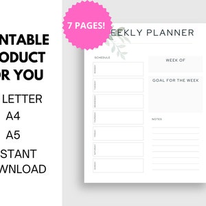 Daily Weekly Monthly Yearly Printable Planner Bundle - Etsy