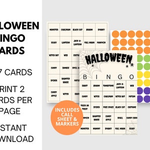 30 Printable Halloween Bingo Cards, Printable Classroom Games ...
