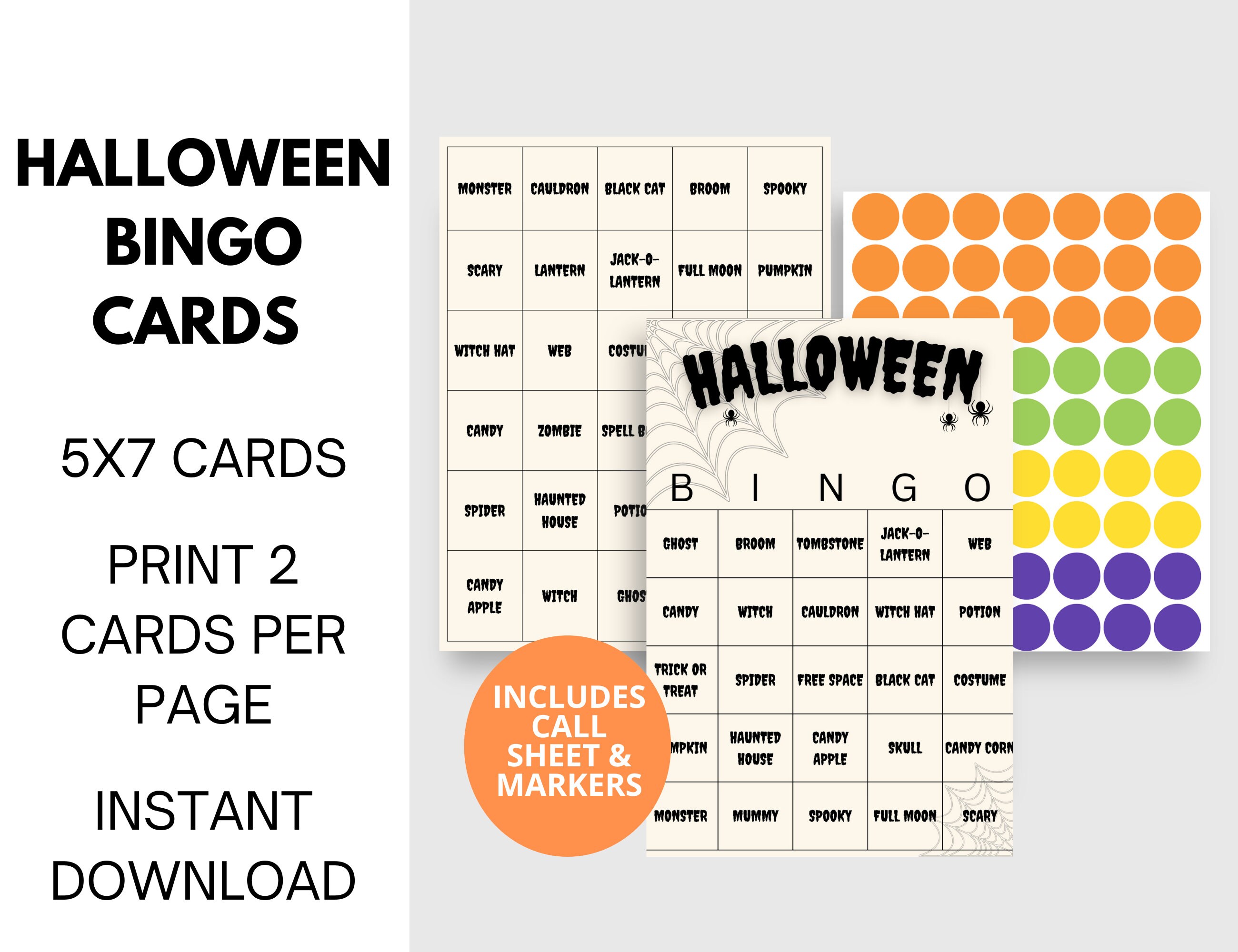 30 Printable Halloween Bingo Cards, Printable Classroom Games ...