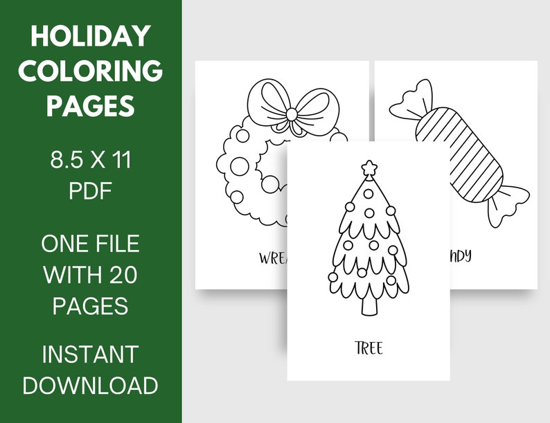Printable Christmas Coloring Book for Kids - Etsy