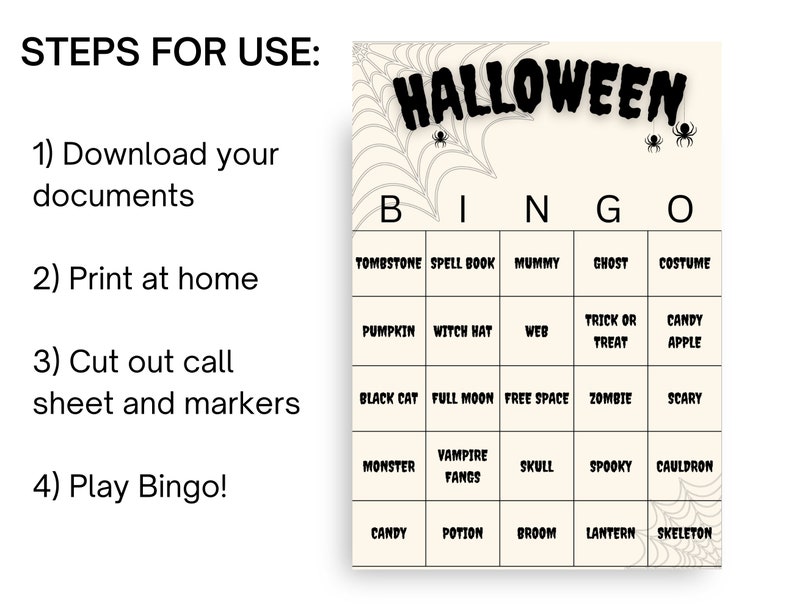 30 Printable Halloween Bingo Cards, Printable Classroom Games ...