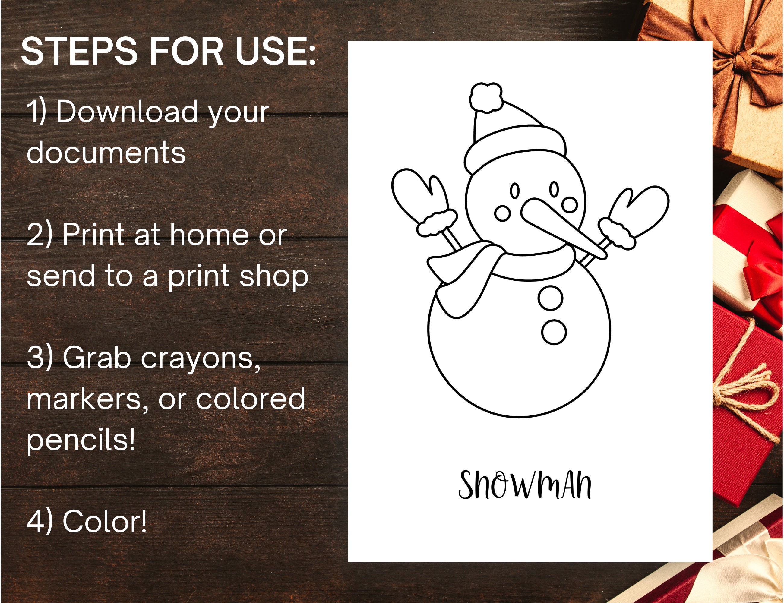 Printable Christmas Coloring Book for Kids - Etsy