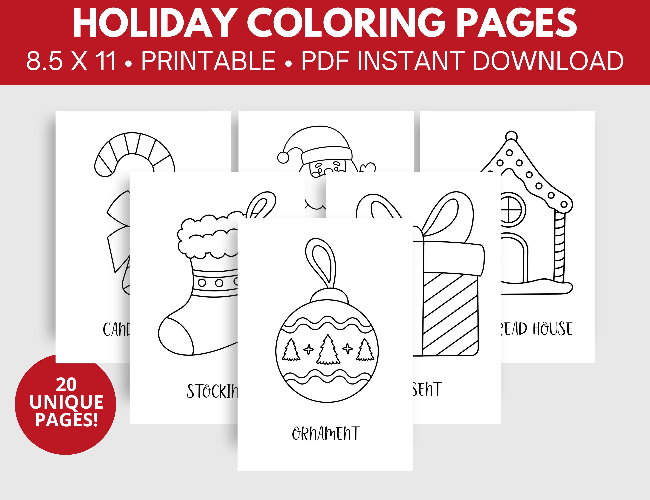 Printable Christmas Coloring Book for Kids - Etsy