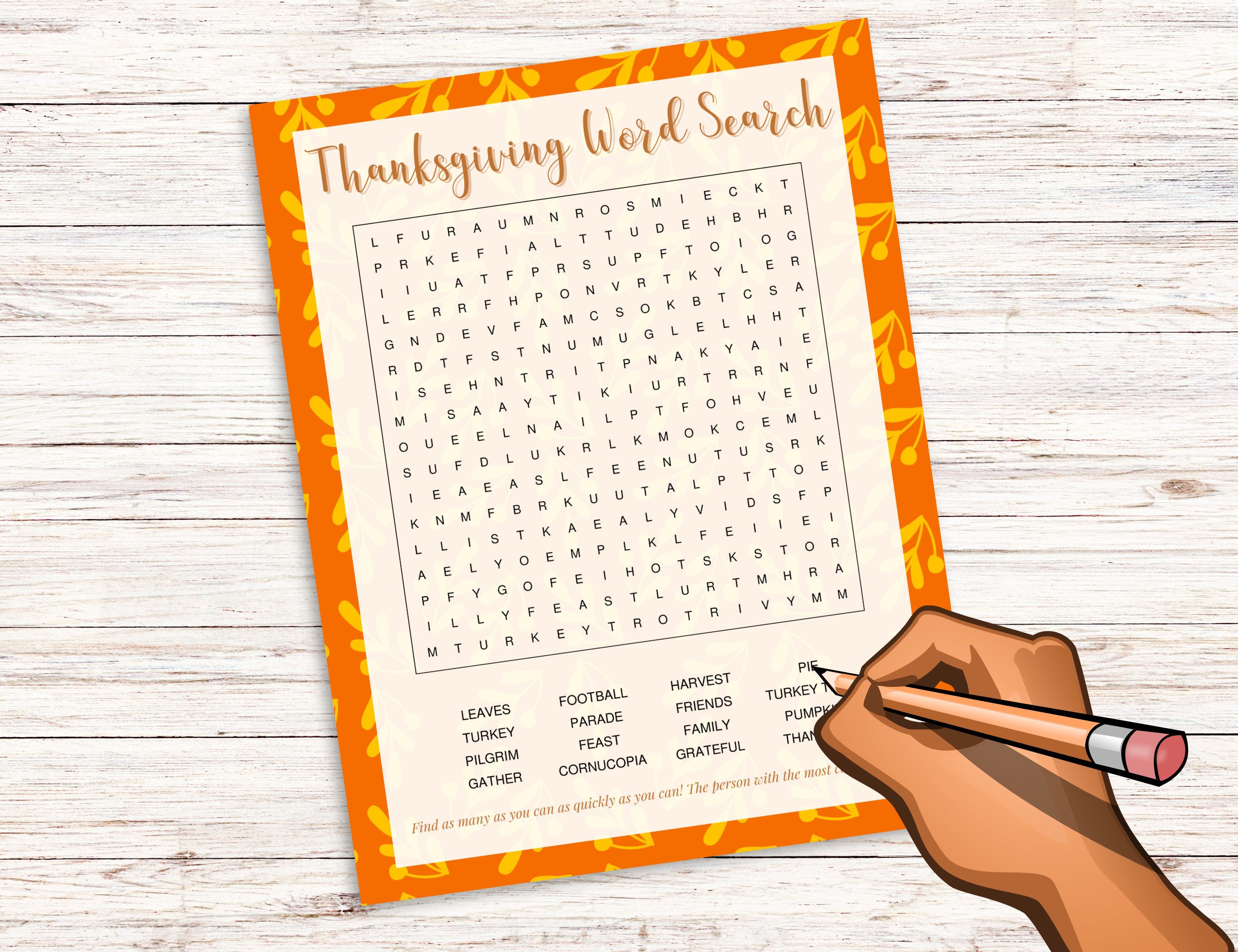 Printable Thanksgiving Word Search - Etsy