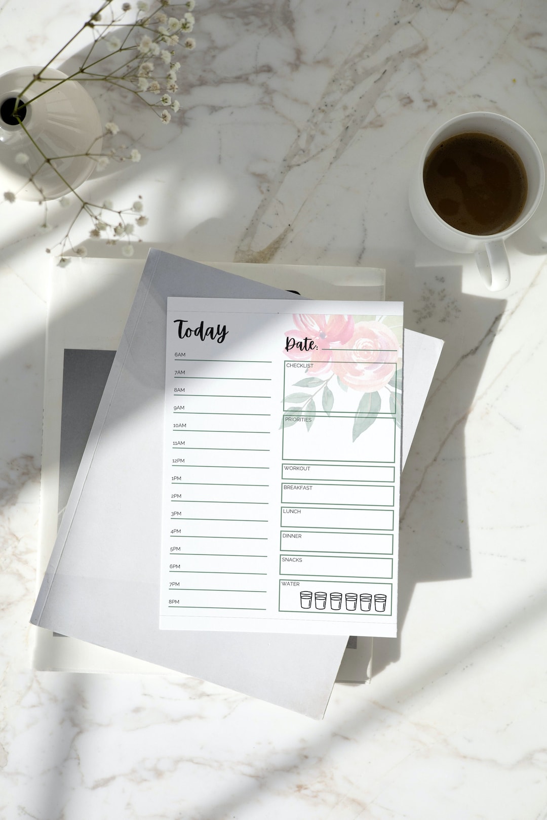 Printable Daily Schedule Meal and Water Tracker Monthly Calendar ...