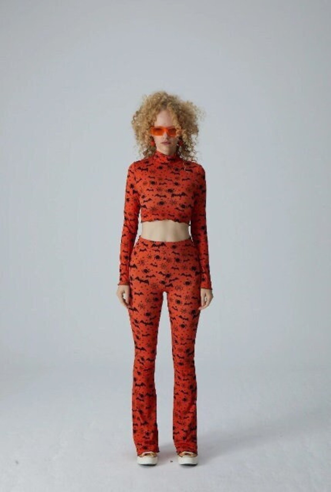 Halloween Woman Crop Top, Bat Flare Crop Top, Halloween Gift - Etsy