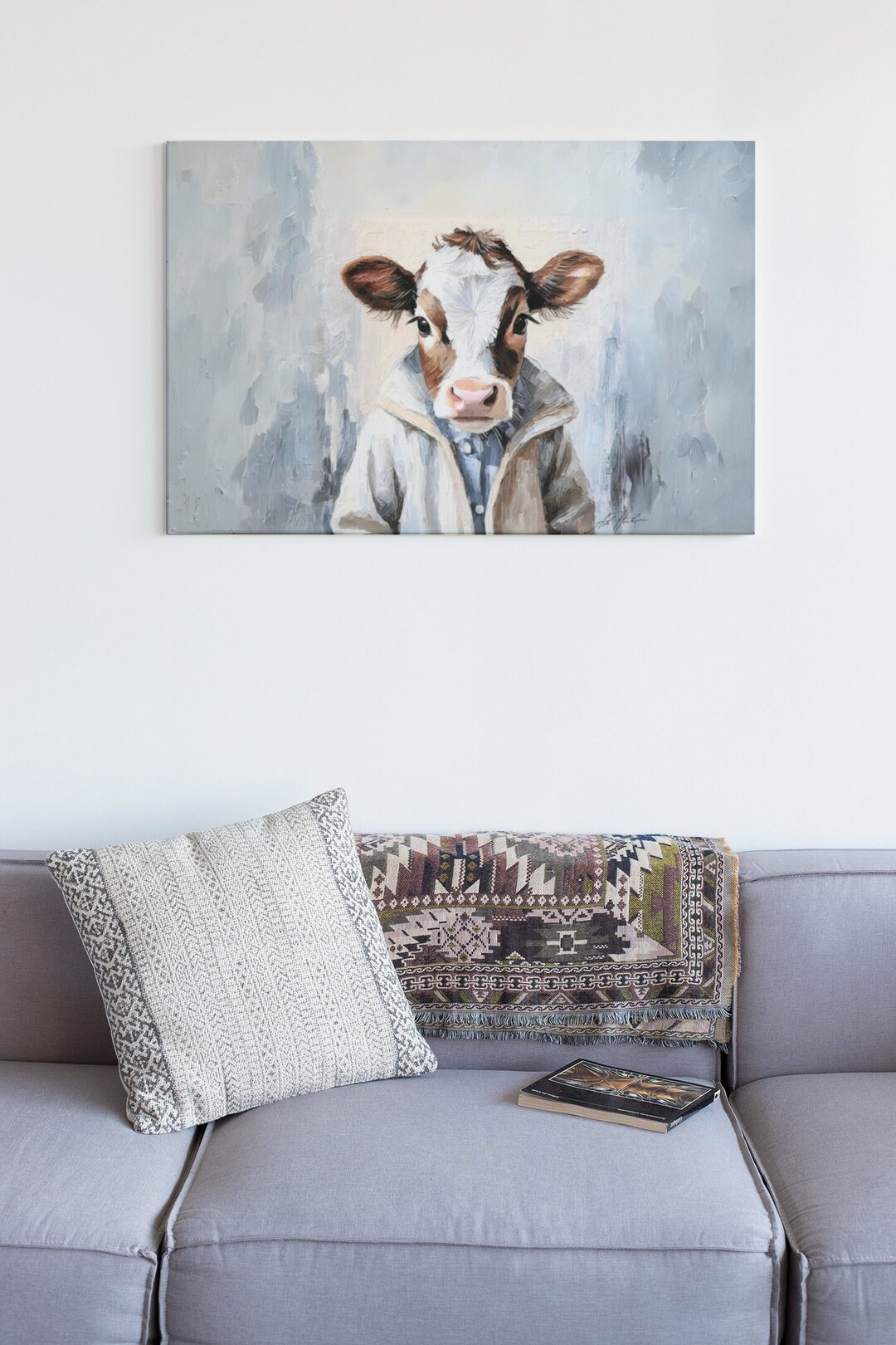 Charming Baby Cow Wall Art, Highland Cow Print, Rustic Farmhouse Decor ...
