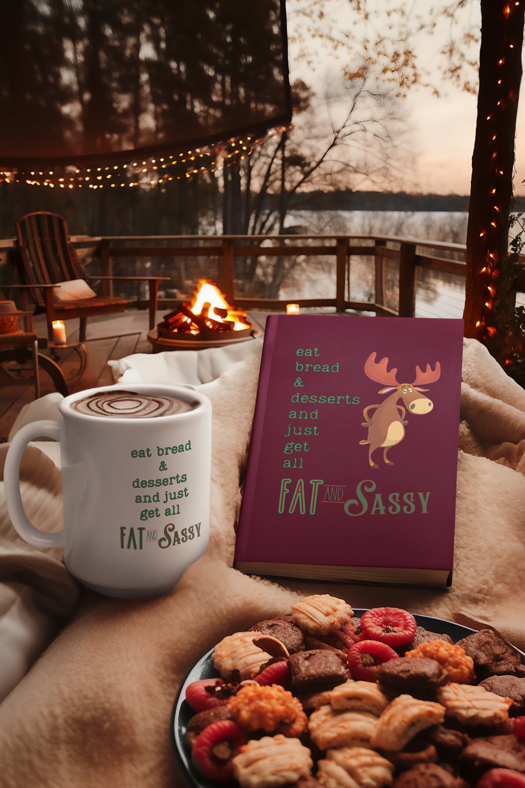 Fat and Sassy Digital File Eat Bread and Desserts Funny Slogan Digital ...