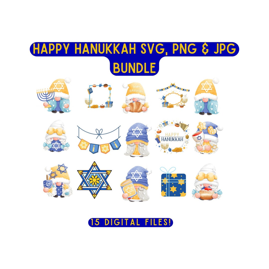 Happy Hanukkah SVG, Chag Sameach PNG, Chanukah SVG, Festival of Lights ...