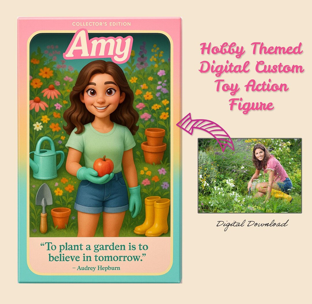 Gardener Custom Action Figure, Personalized Digital Art, Digital ...