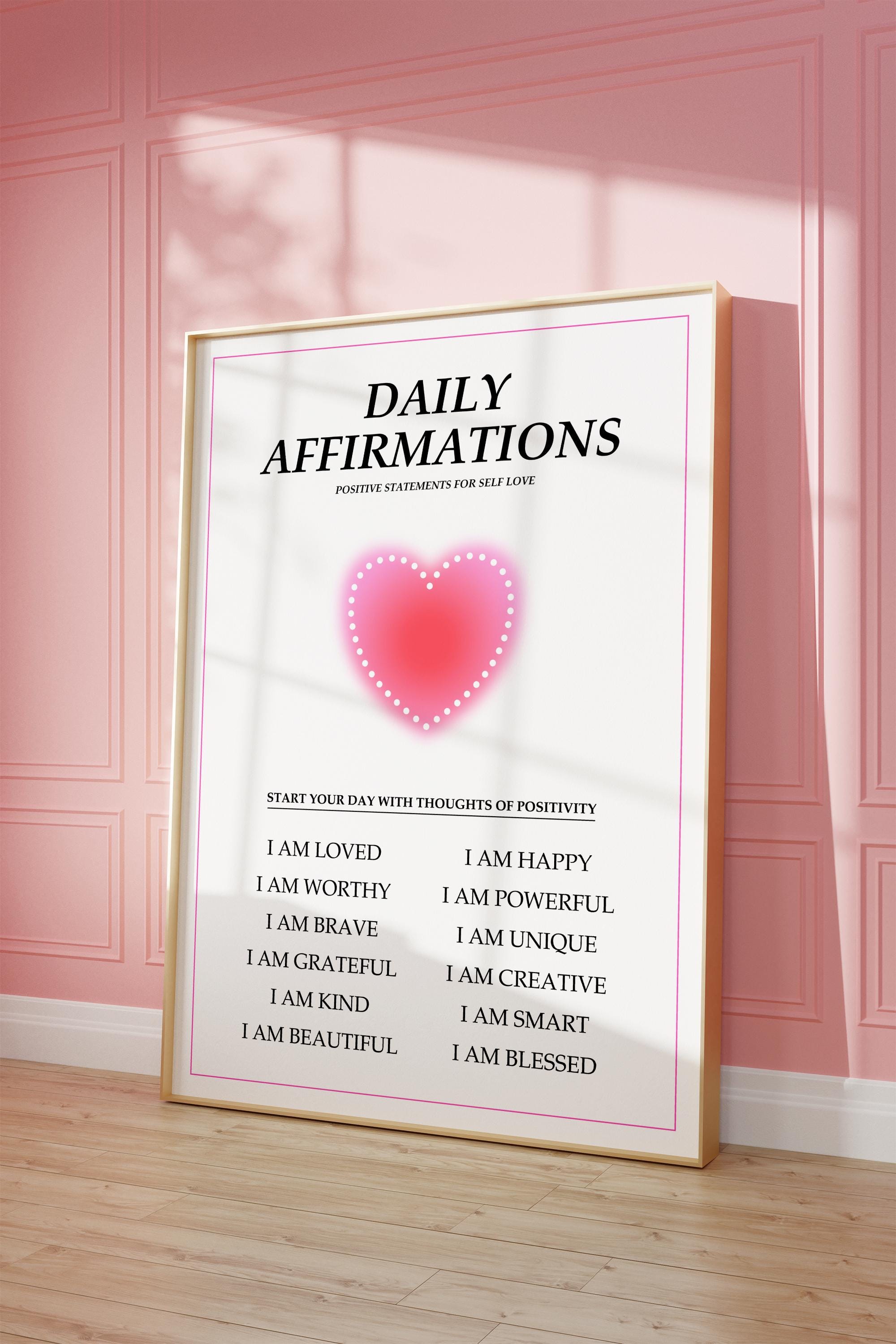 Motivational Poster, Daily Affirmations, Girly Wall Art, Aesthetic ...