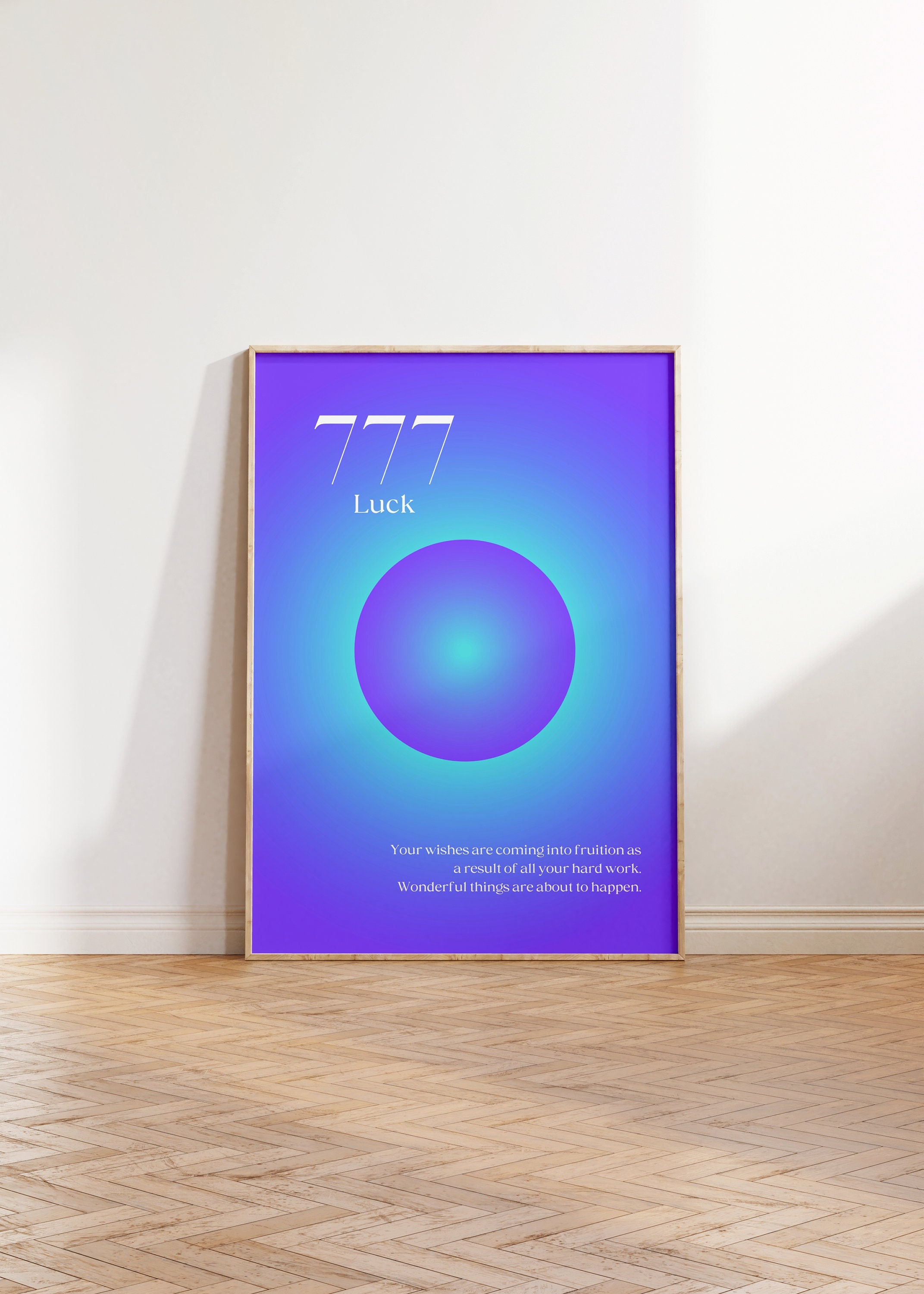 777 Angel Number Poster, Dorm Wall Decor, Trendy Wall Art, Blue Prints ...