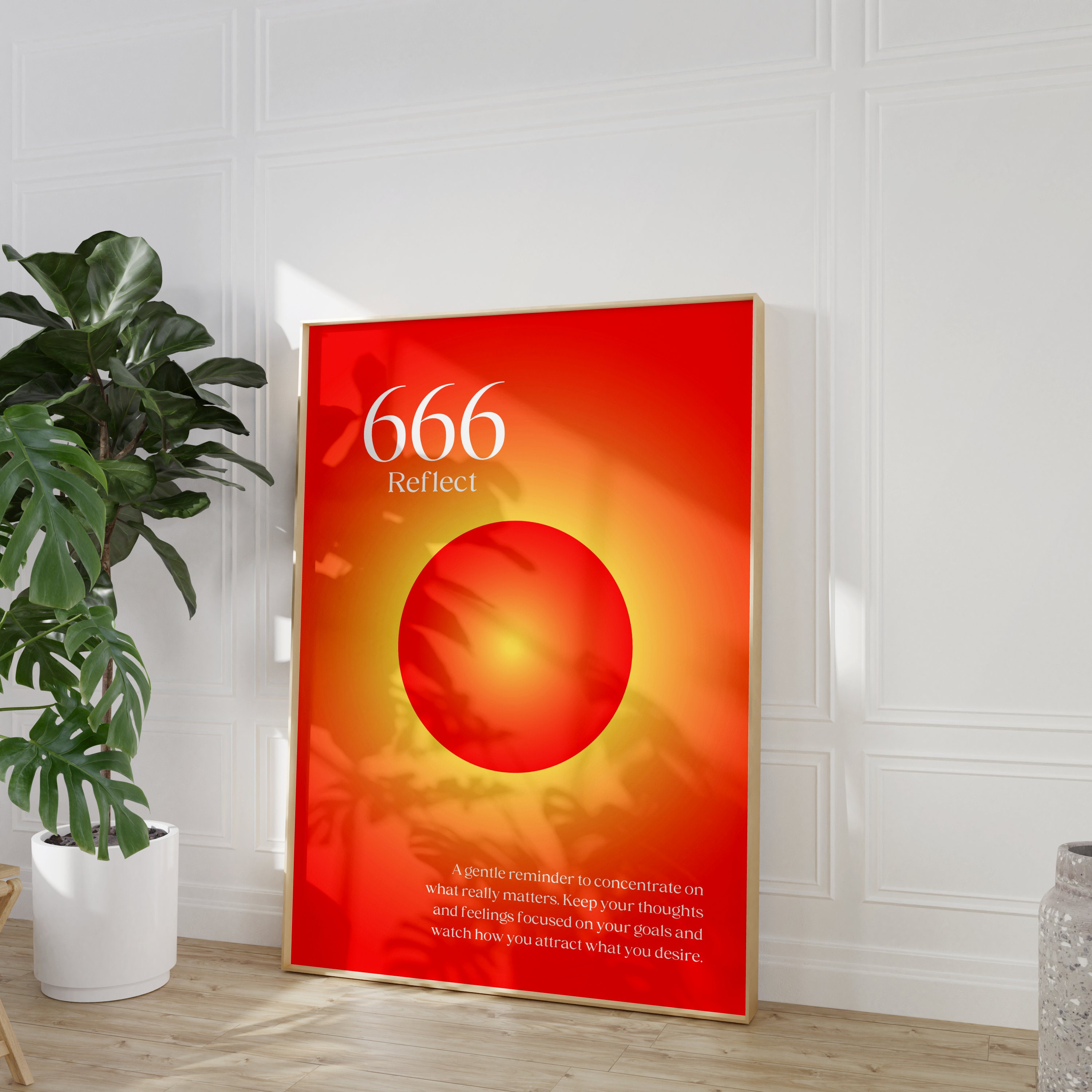 Angel Number 666 Print, Printable Wall Art, Aura Gradient Print ...