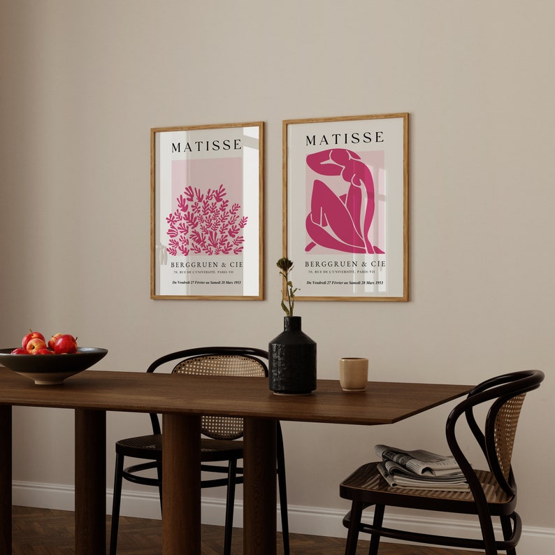 Matisse Print, Wall Art Set, Pink Print, Trendy Wall Art, Aesthetic ...