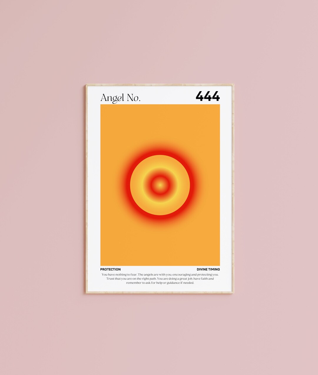 Angel Number 444 Print, Printable Wall Art, Aura Gradient Print ...