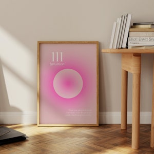 111 Angel Number Poster, Dorm Wall Decor, Trendy Wall Art, Pink Prints ...