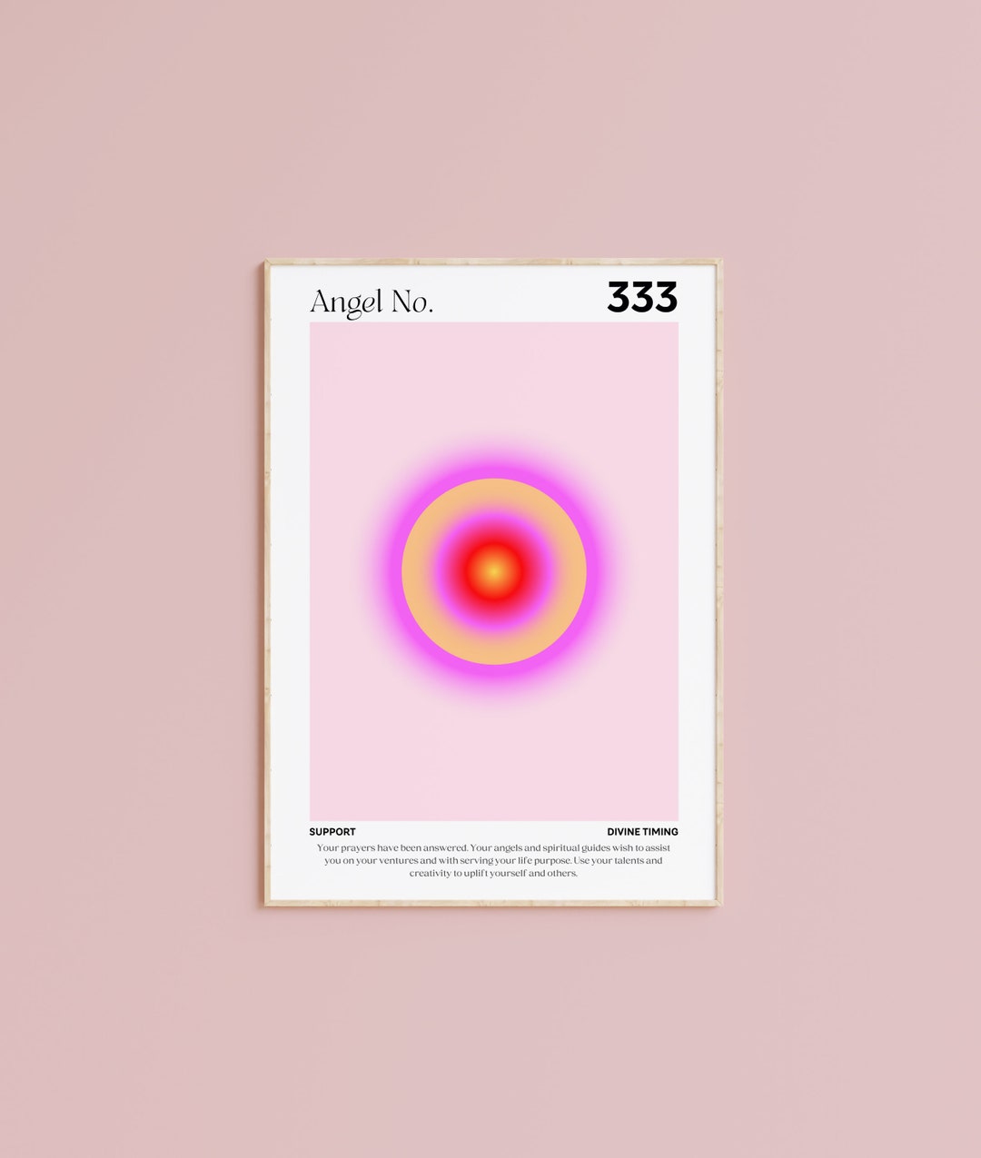 Angel Number 333 Print, Printable Wall Art, Aura Gradient Print ...