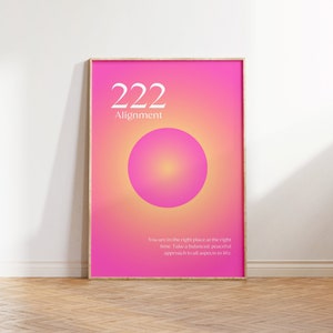 Set of 3 Angel Numbers, 111, 222, 333, Printable Wall Art, Gradient ...