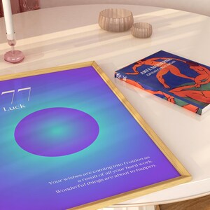777 Angel Number Poster, Dorm Wall Decor, Trendy Wall Art, Blue Prints ...