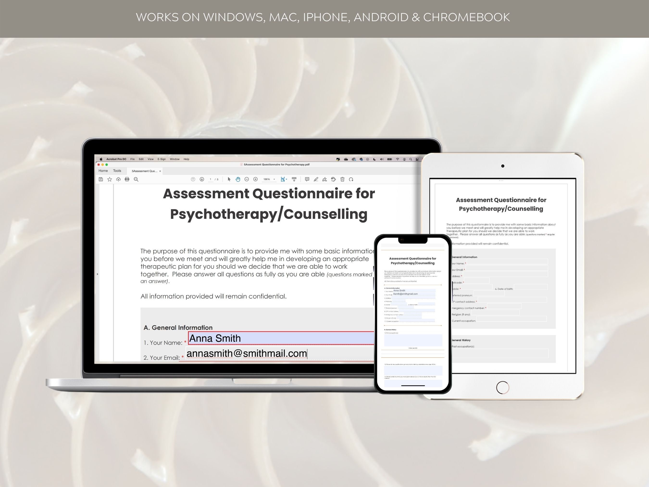 Psychotherapy | Counselling | Psychology Intake & Assessment Form ...
