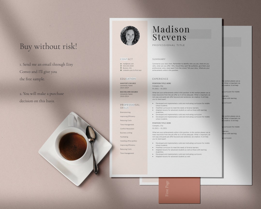 Actress Resume Template Word Female Resume Moderator Cv - Etsy