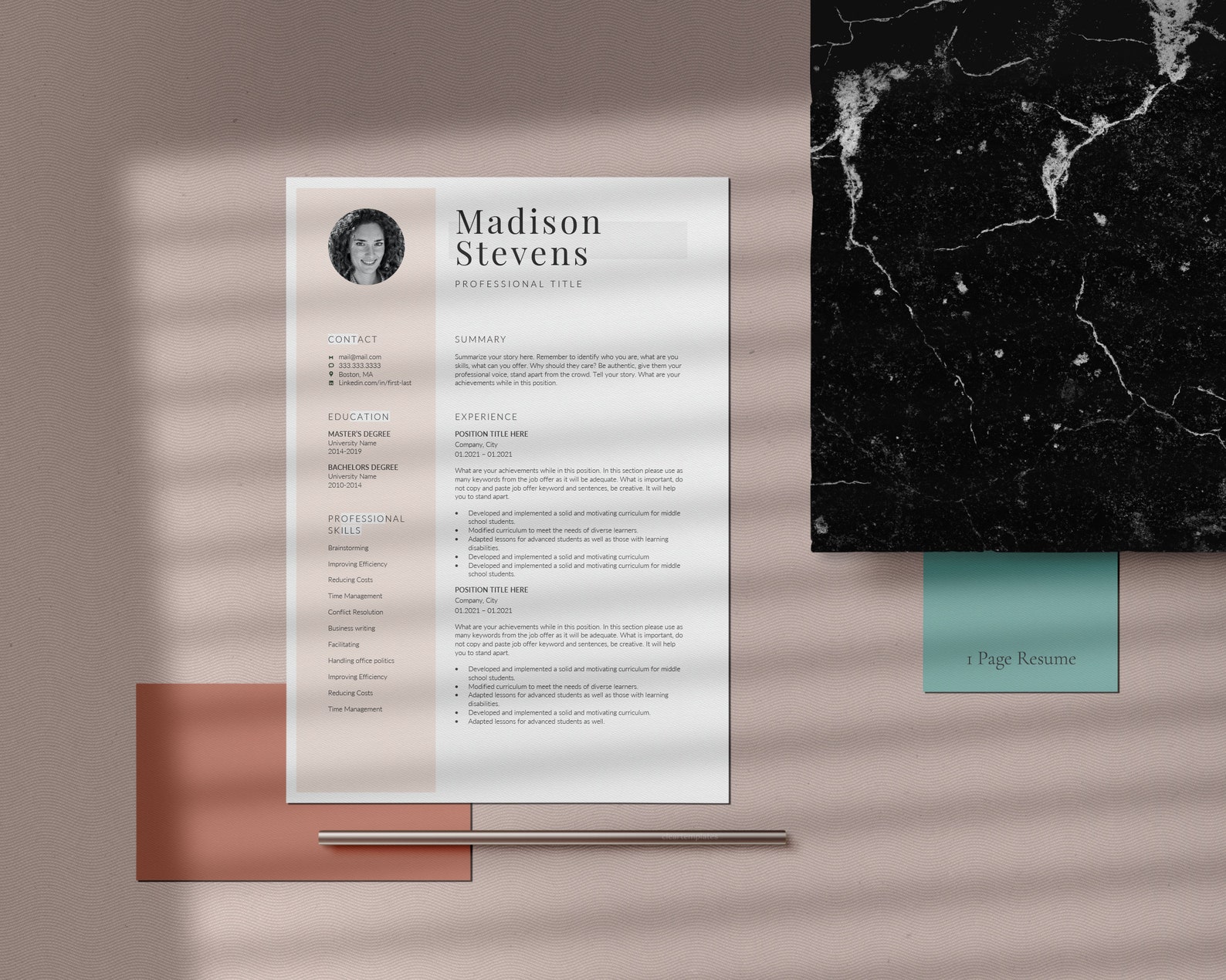 Actress Resume Template Word Female Resume Moderator Cv - Etsy