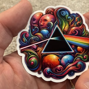 Custom Pink Floyd-inspired Vinyl Sticker Set Psychedelic Prism Art ...