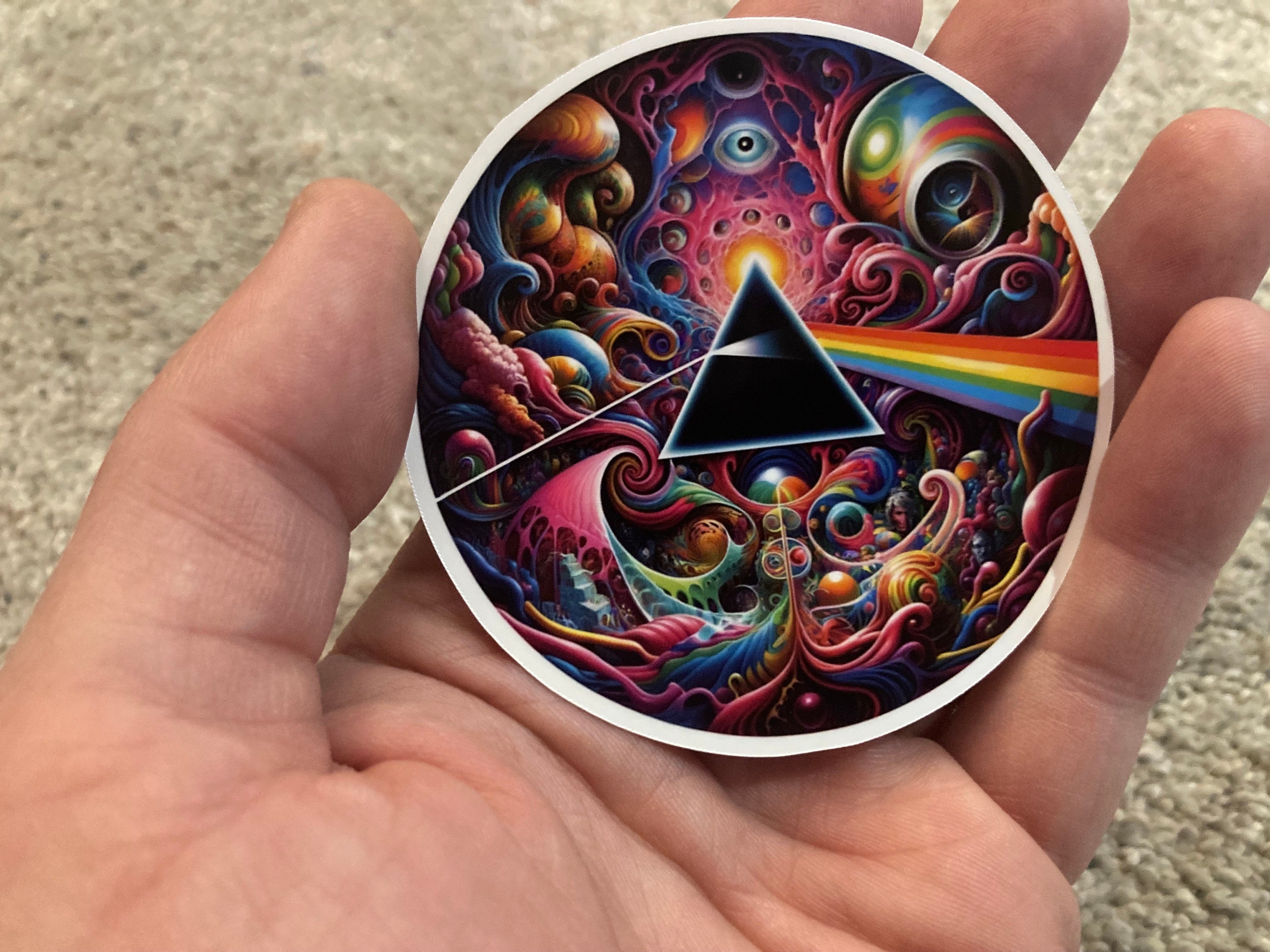 Custom Pink Floyd-inspired Vinyl Sticker Set Psychedelic Prism Art ...