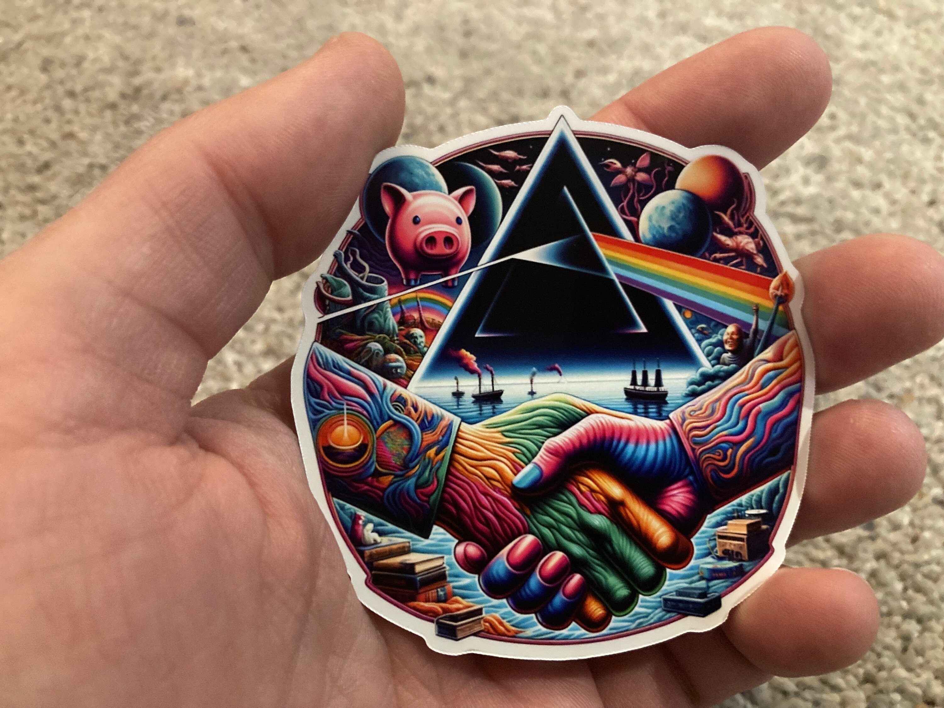 Custom Pink Floyd-inspired Vinyl Sticker Set Psychedelic Prism Art ...