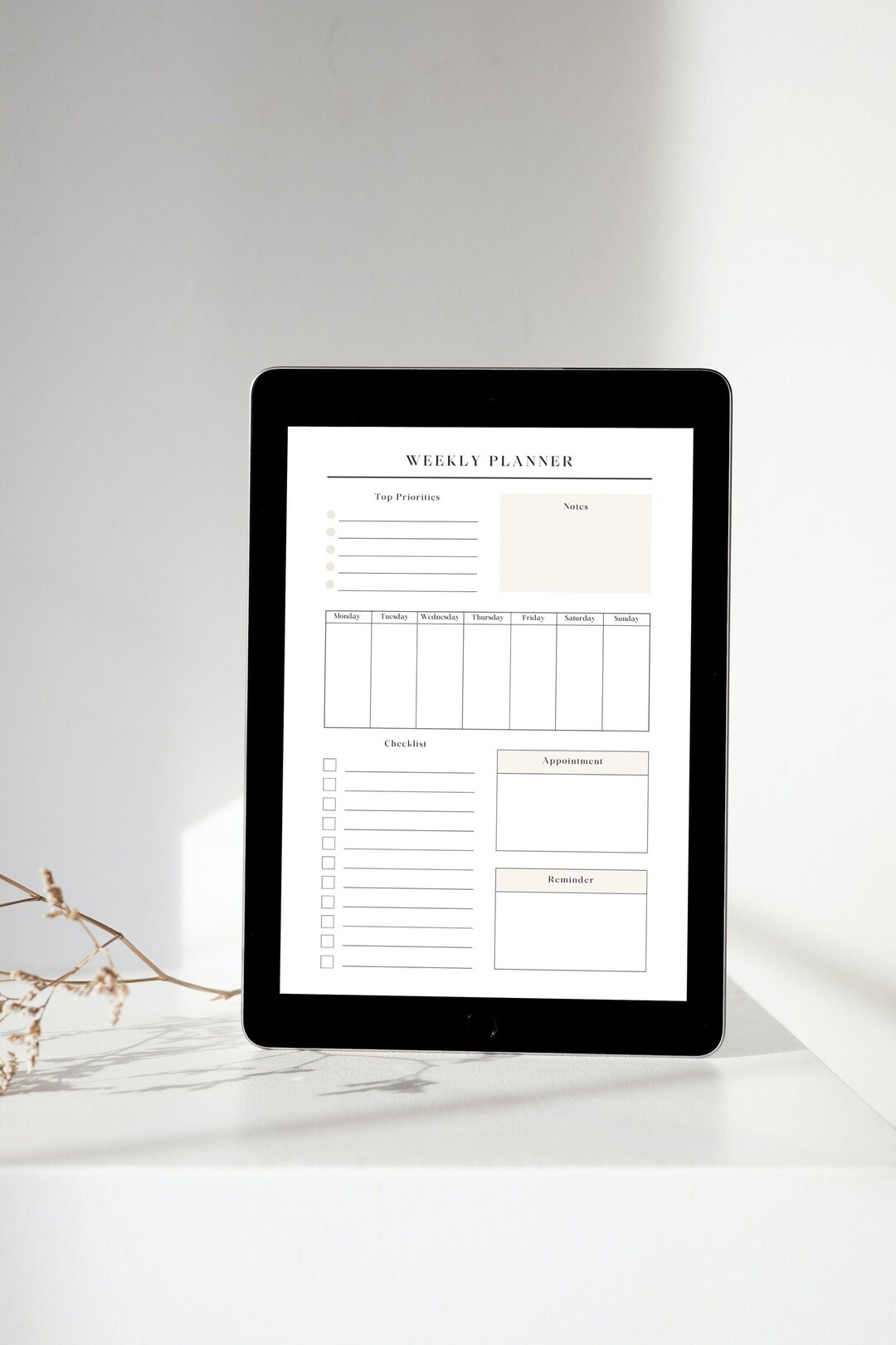 Weekly Digital Planner| Instant Download| Digital Download| Undated ...