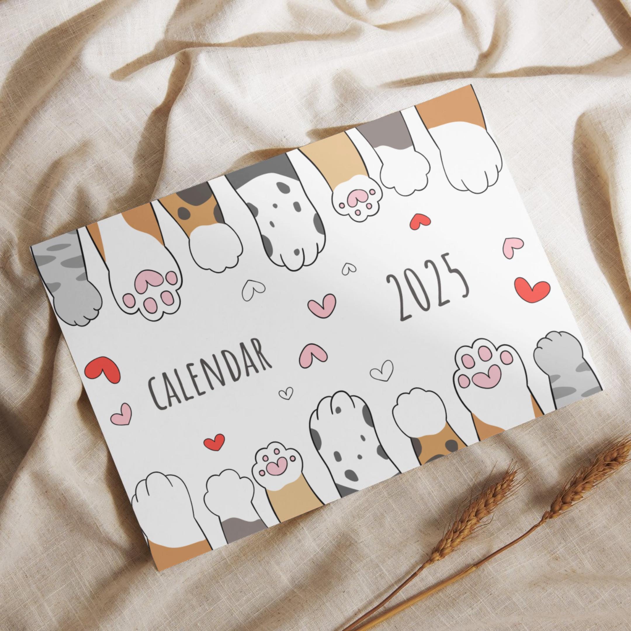 2025 Cat Calendar Monthly Planner Cute Cat Motivational Theme Monthly ...