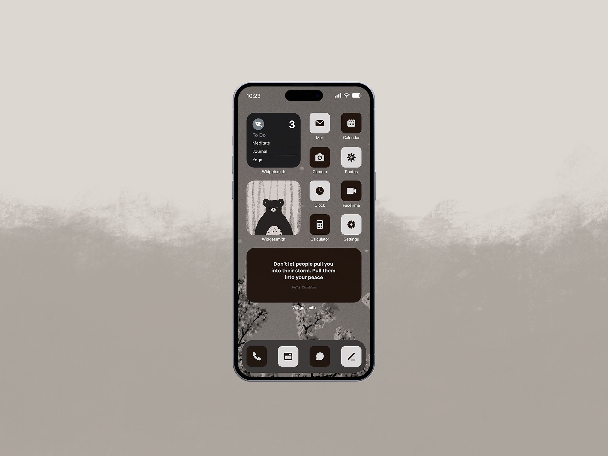 Zen Bear Android & iPhone Wallpaper | Lockscreen | Digital Download - Etsy