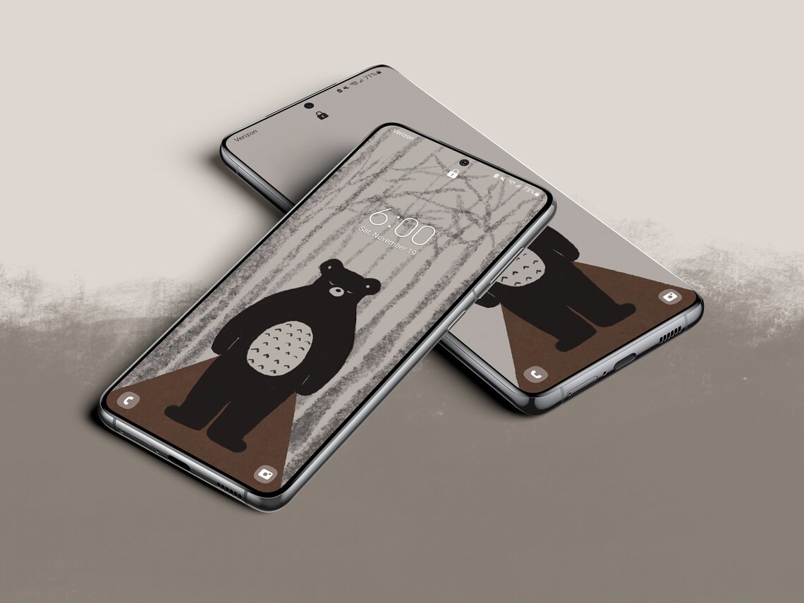 Zen Bear Android & iPhone Wallpaper | Lockscreen | Digital Download - Etsy