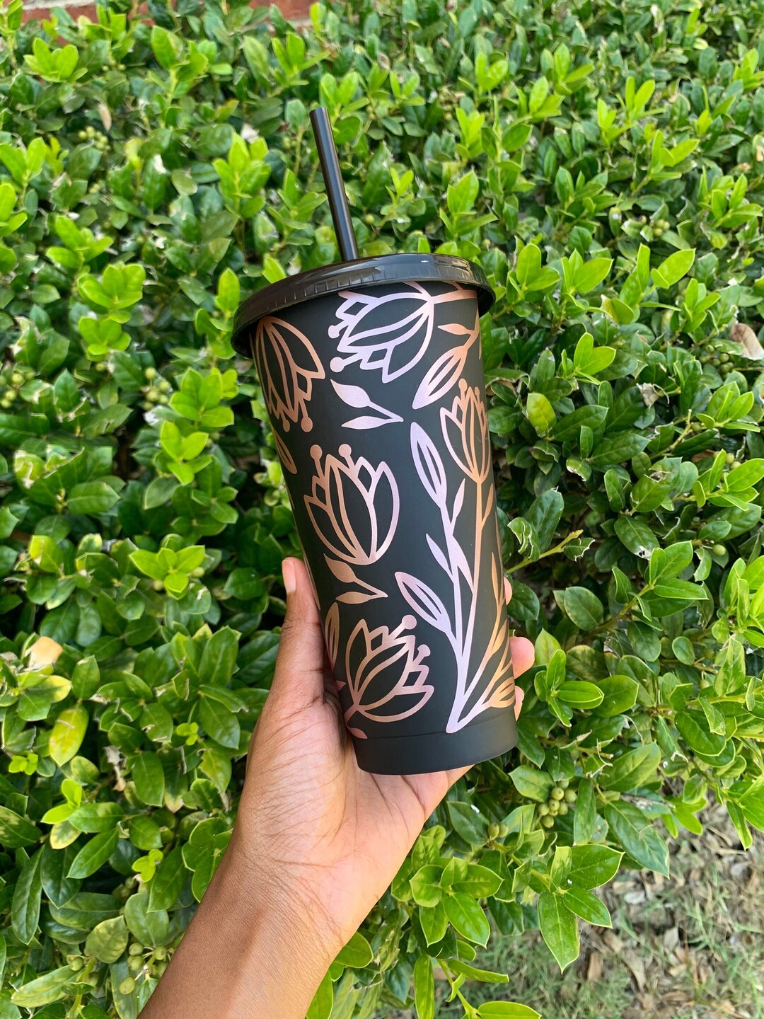 Wild Flower Cold Cup, Floral Tumbler, Botanical Drinkware, Flower Lover ...