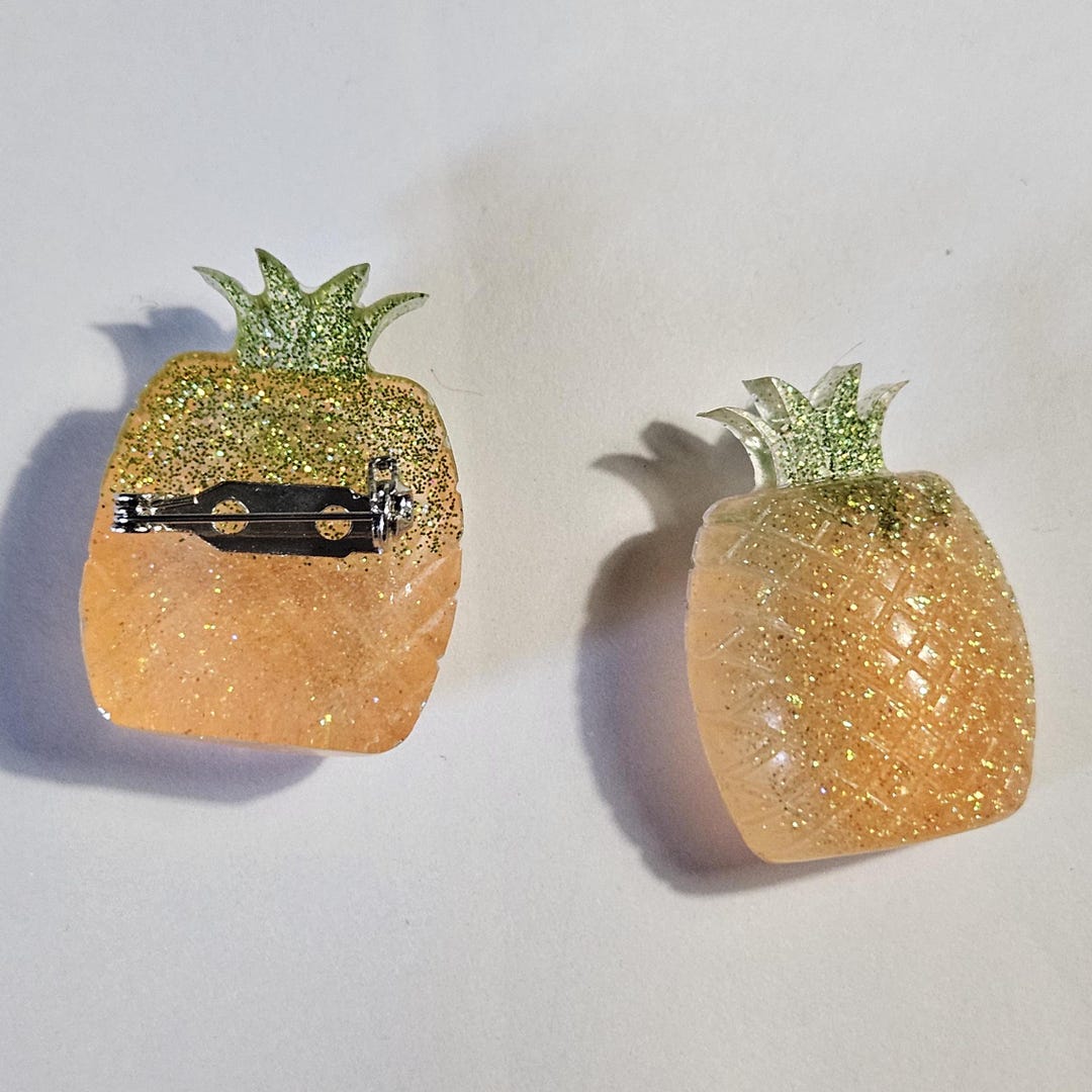 Badge | Pineapple Cute Accessory | Neon Pineapple, Fun Pin Badge - Etsy