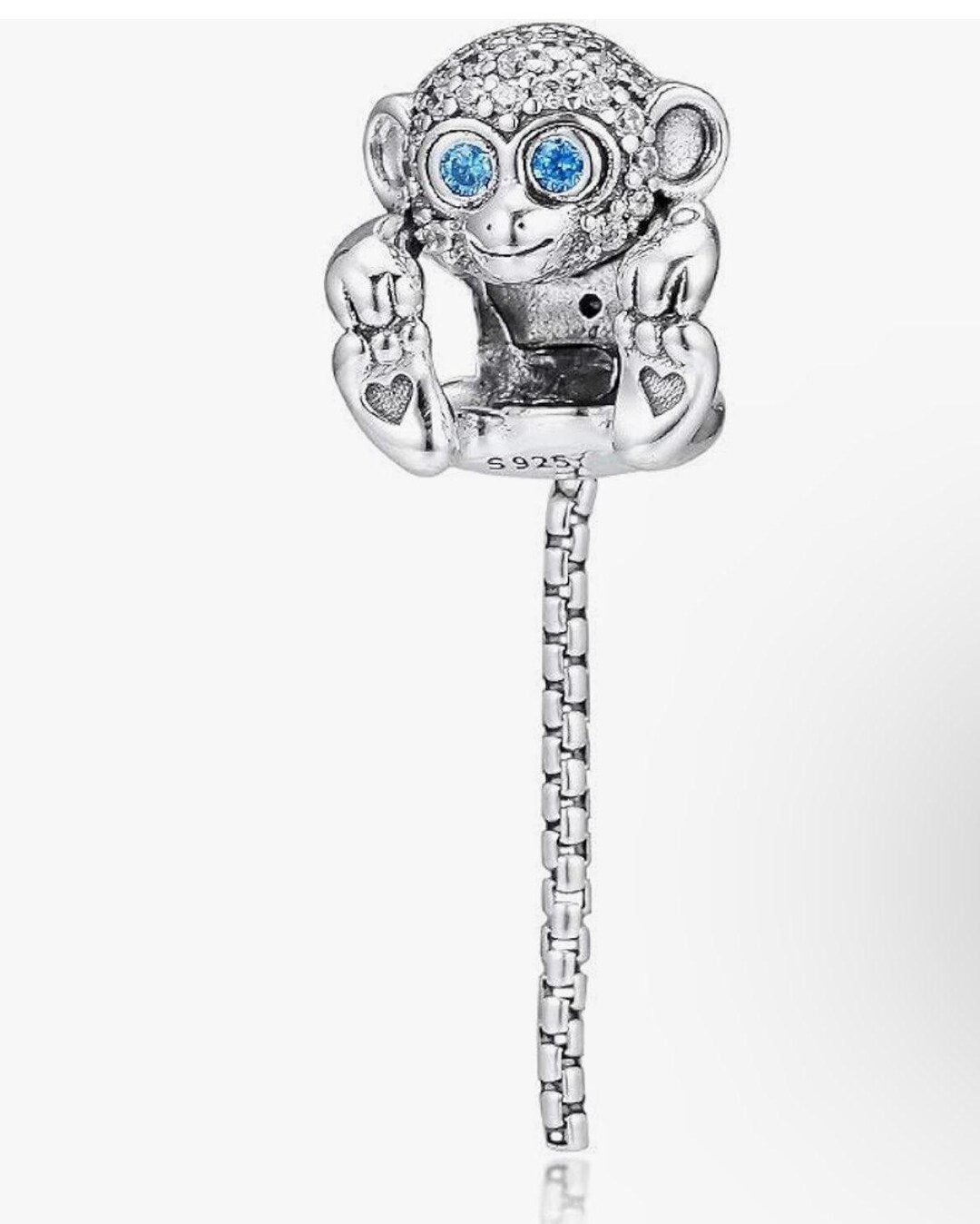 Pavé Monkey Charm, Sitting Monkey Charm, Hanuman Monkey With Long Tail ...