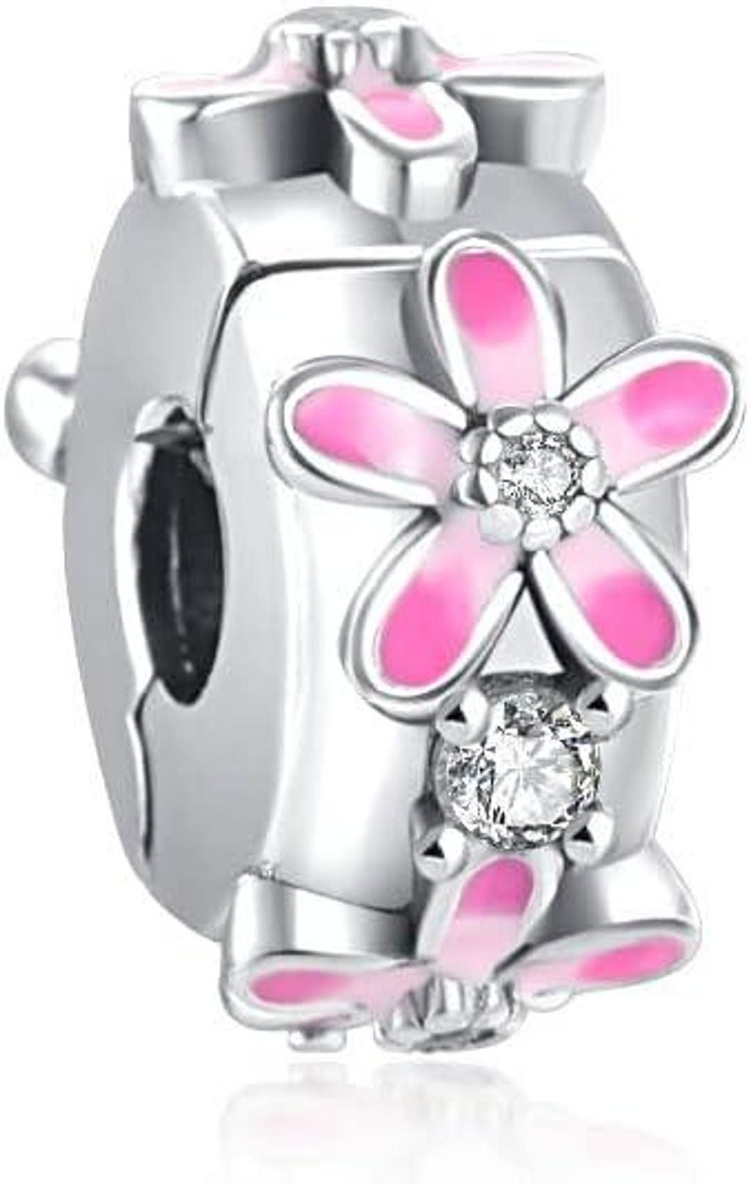Authentic Sterling Silver Pink Daisy Flower 798809C01 Clip Charm - Etsy