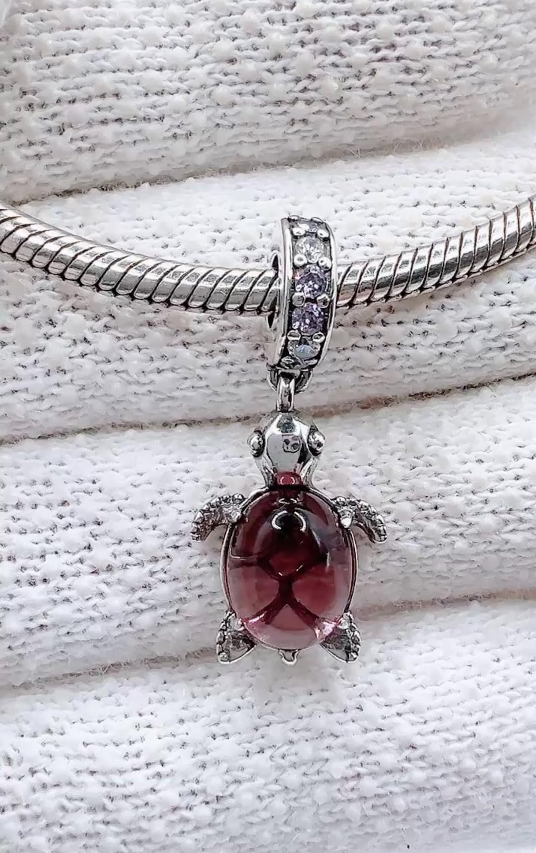 Murano Glass Sea Purple Turtle Charm S926 Silver Charm for Bracelet; - Etsy