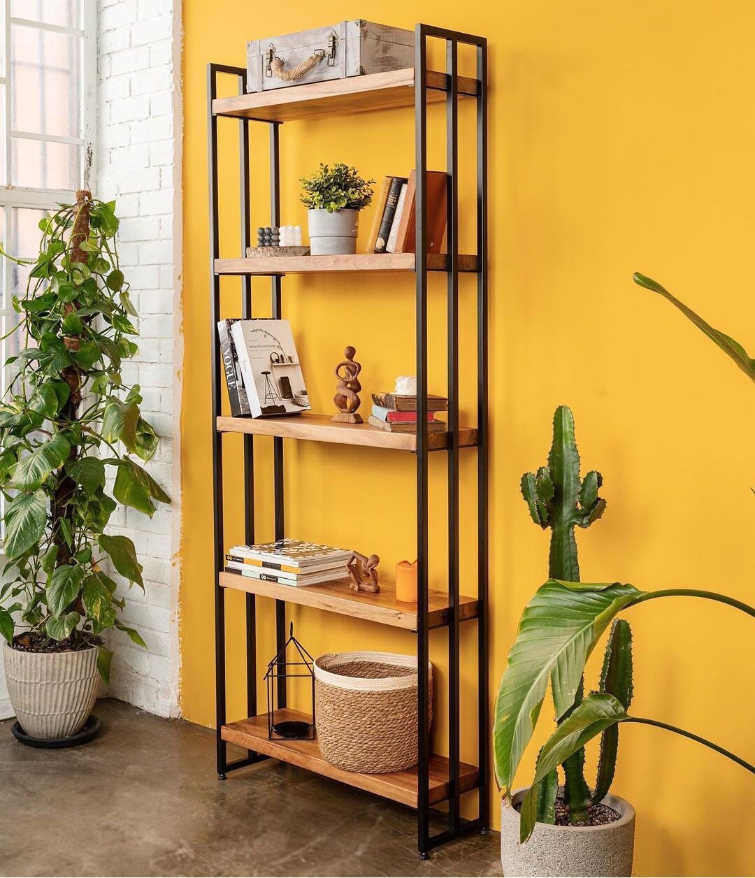 Industrial Rustic Bookcase Modern Farmhouse Bookshelf Unit - Etsy