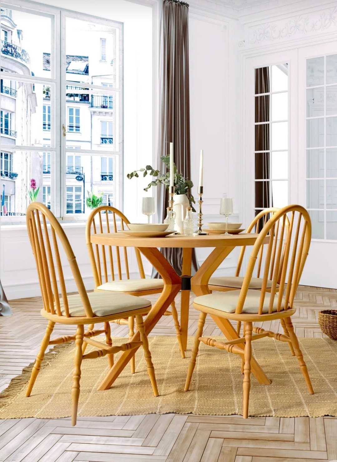 Solid Oak Wood Dine Table Kitchen Table Exquisite Dining - Etsy