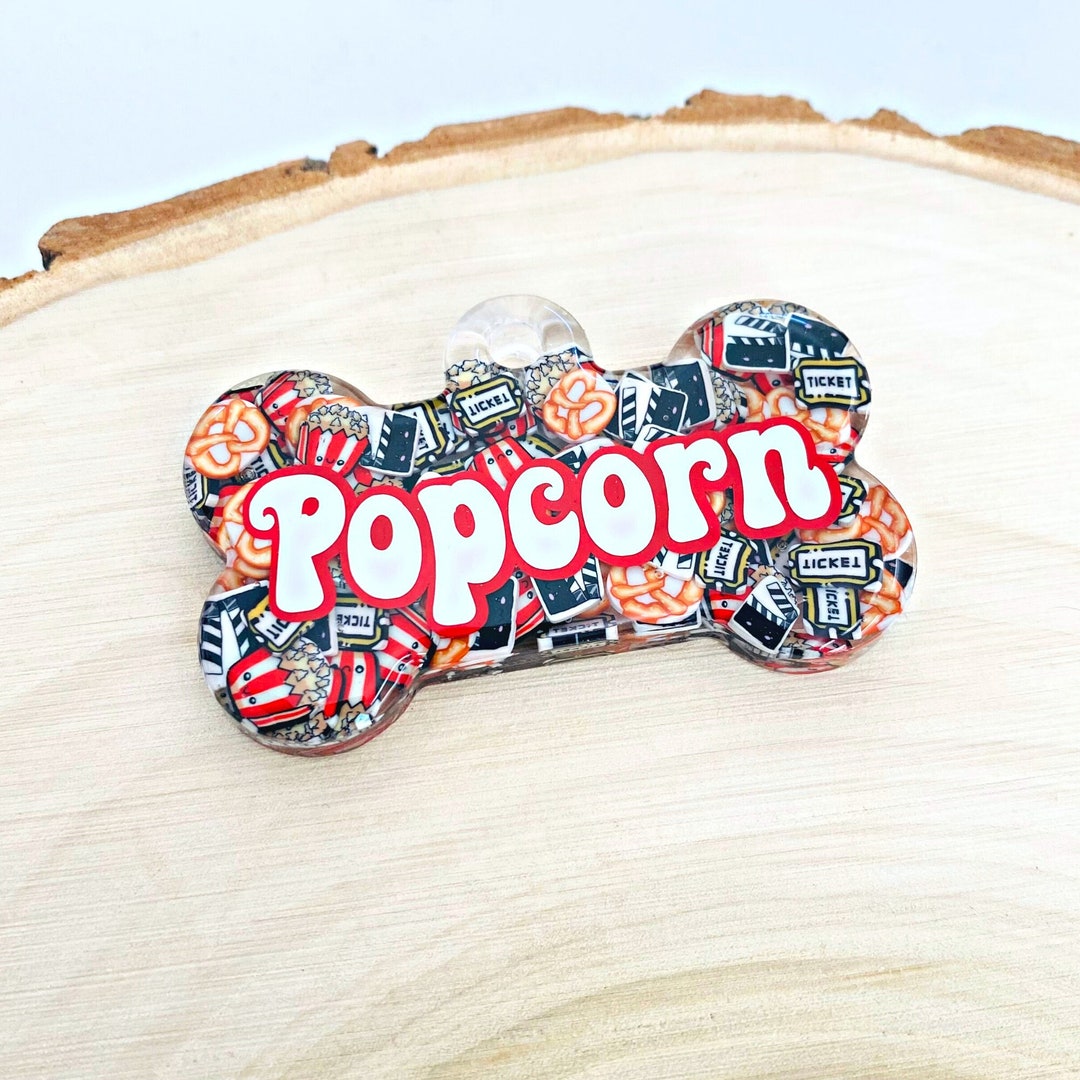 Personalized Dog Tag, Movie Night Pet Tag, Popcorn Dog Tag, Pretzel Dog ...