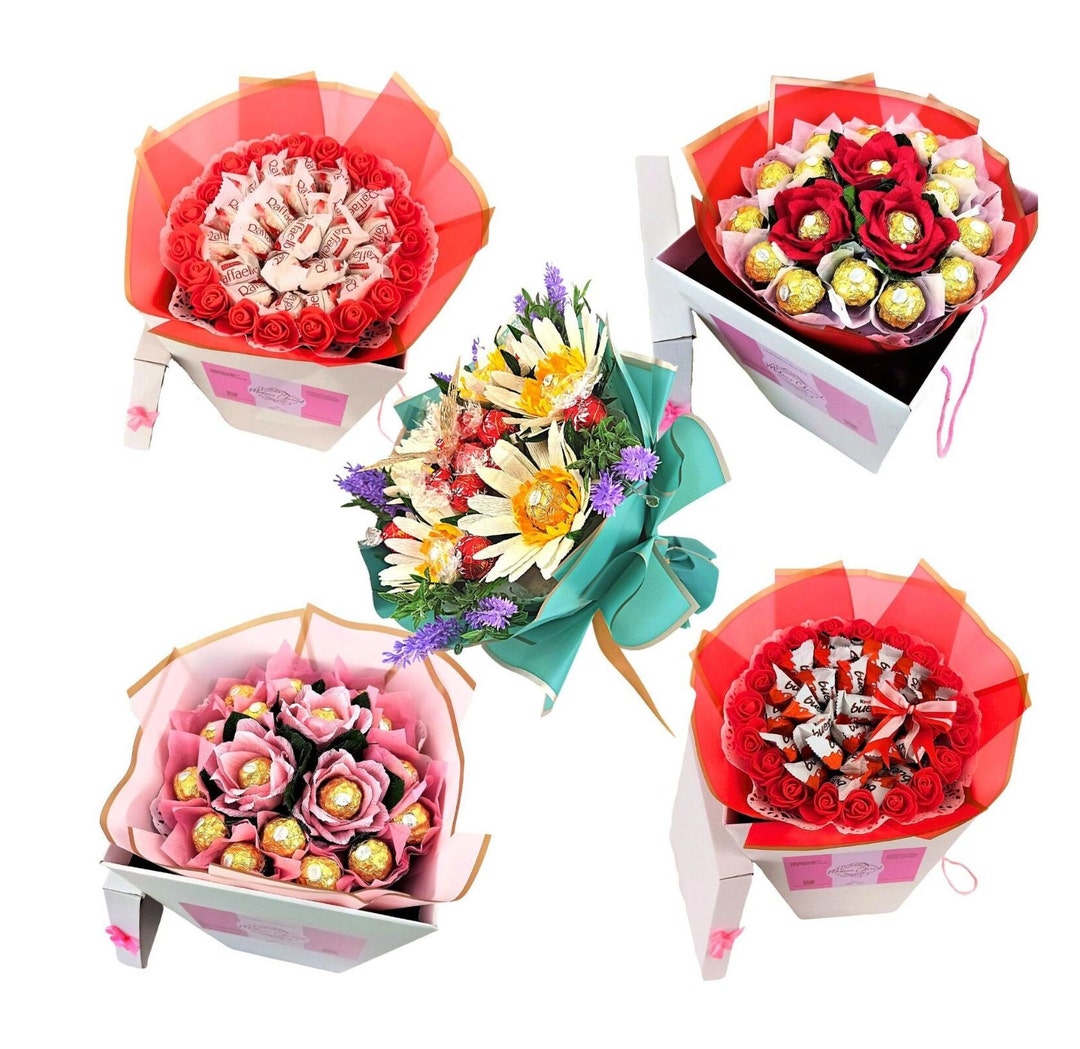 Chocolate Bouquet to Offer as a Birthday Gift Ferrero Rocher Raffaello ...