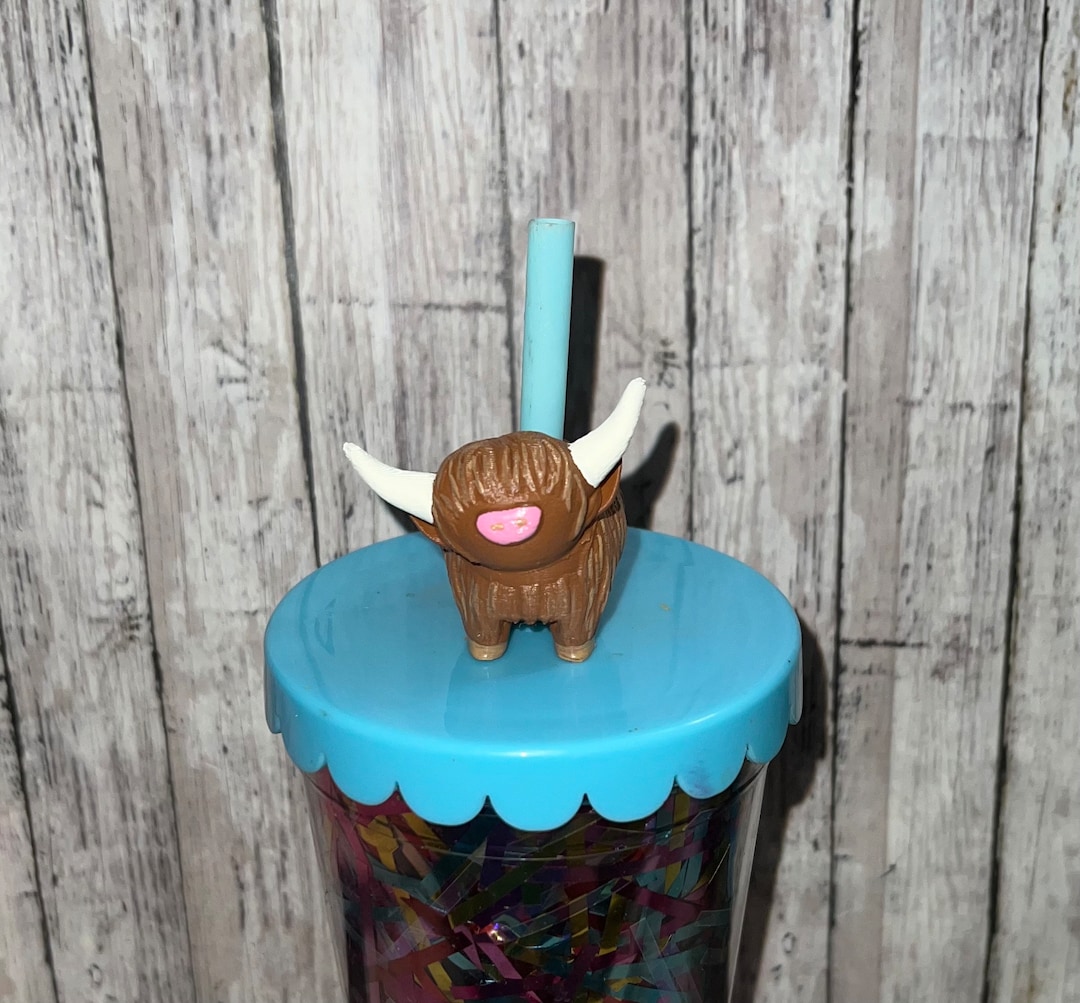 3D Printed Highland Cow Straw Topper - Etsy
