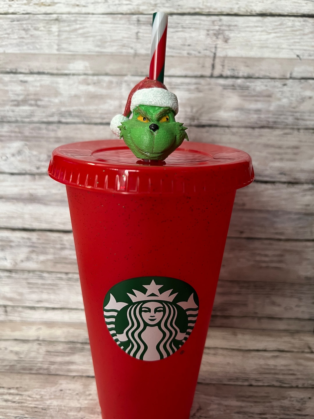3D Printed Grinch Inspired Straw Topper 80s and 90s Nostalgia Christmas ...